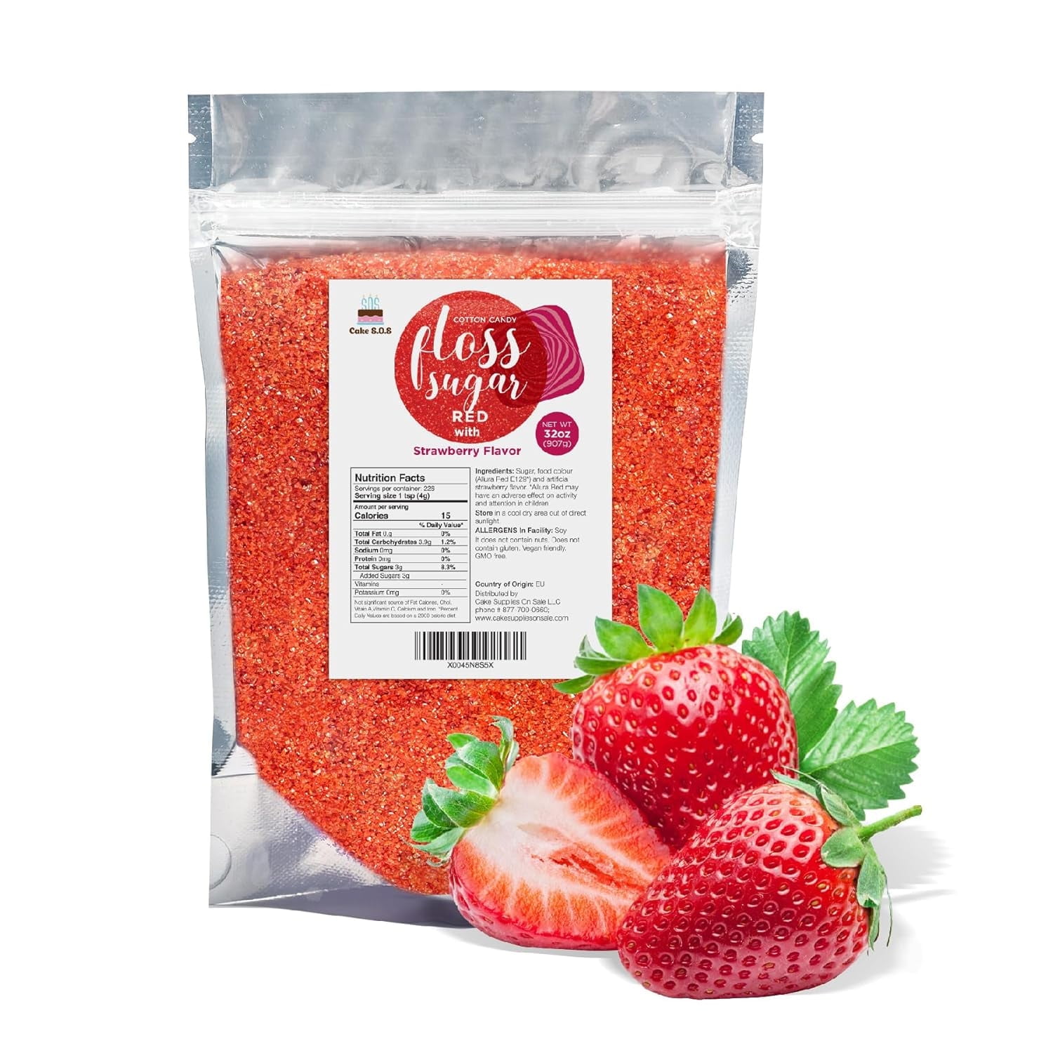 Floss Sugar Red with Strawberry Flavor, 32 oz. - Walmart.com