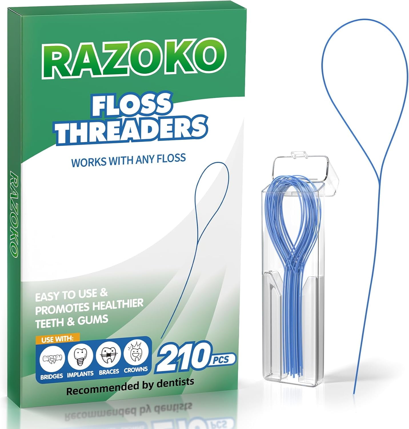 Floss Threaders | Dental for Braces, Bridges, and Implants |210PCS ...