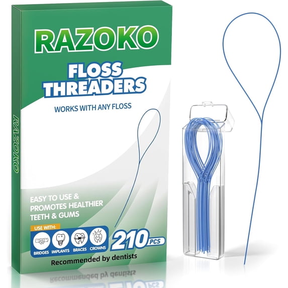 Floss Threaders | Dental for Braces, Bridges, and Implants |210PCS ...