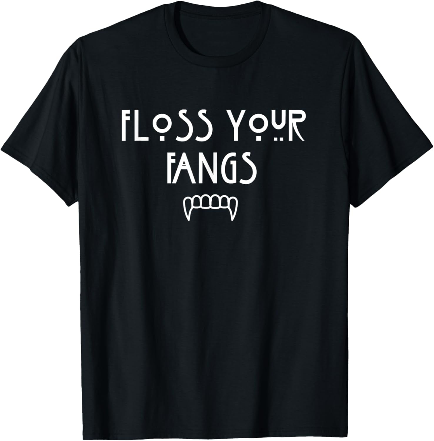 Floss Your Fangs funny dental Halloween hygienist dentist T-Shirt men ...