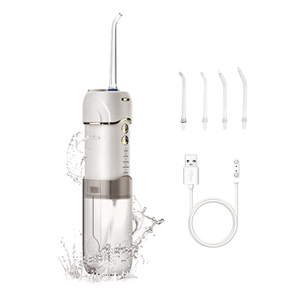Mini Cordless Water Flosser for Teeth with 4 Jet Tips, 160ML Telescopic ...