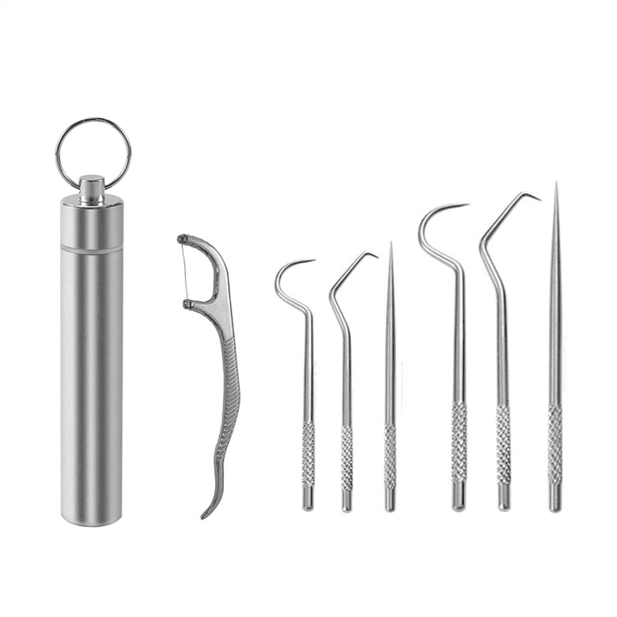 Flossing Metal Toothpicks Set Reusable Toothpicks Portable Toothpick ...