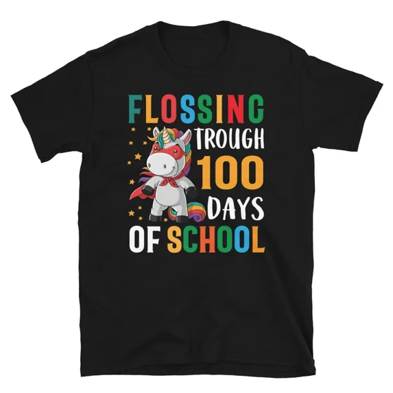 Flossing Through School Unicorn Pretty Cute Fantasy Novelty Gift TShirt ...