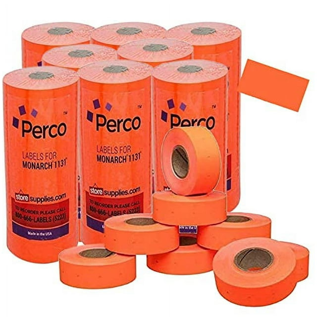 Flou. Red Pricing Labels for Monarch 1131 Pricing Gun - 8 Sleeve, 160,000 Price Gun Labels ...