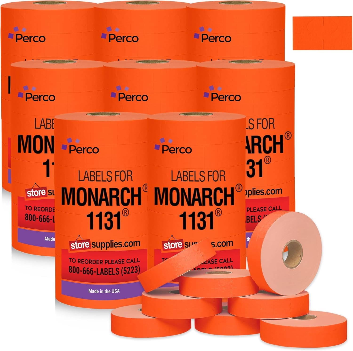 Perco Fluorescent Red Pricing Labels for Monarch 1131 Price Gun – 8 ...
