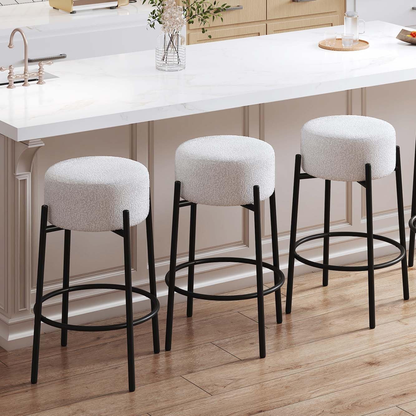 Flouki Swivel Counter Stools, Island Chairs, Counter Height Bar Stools ...