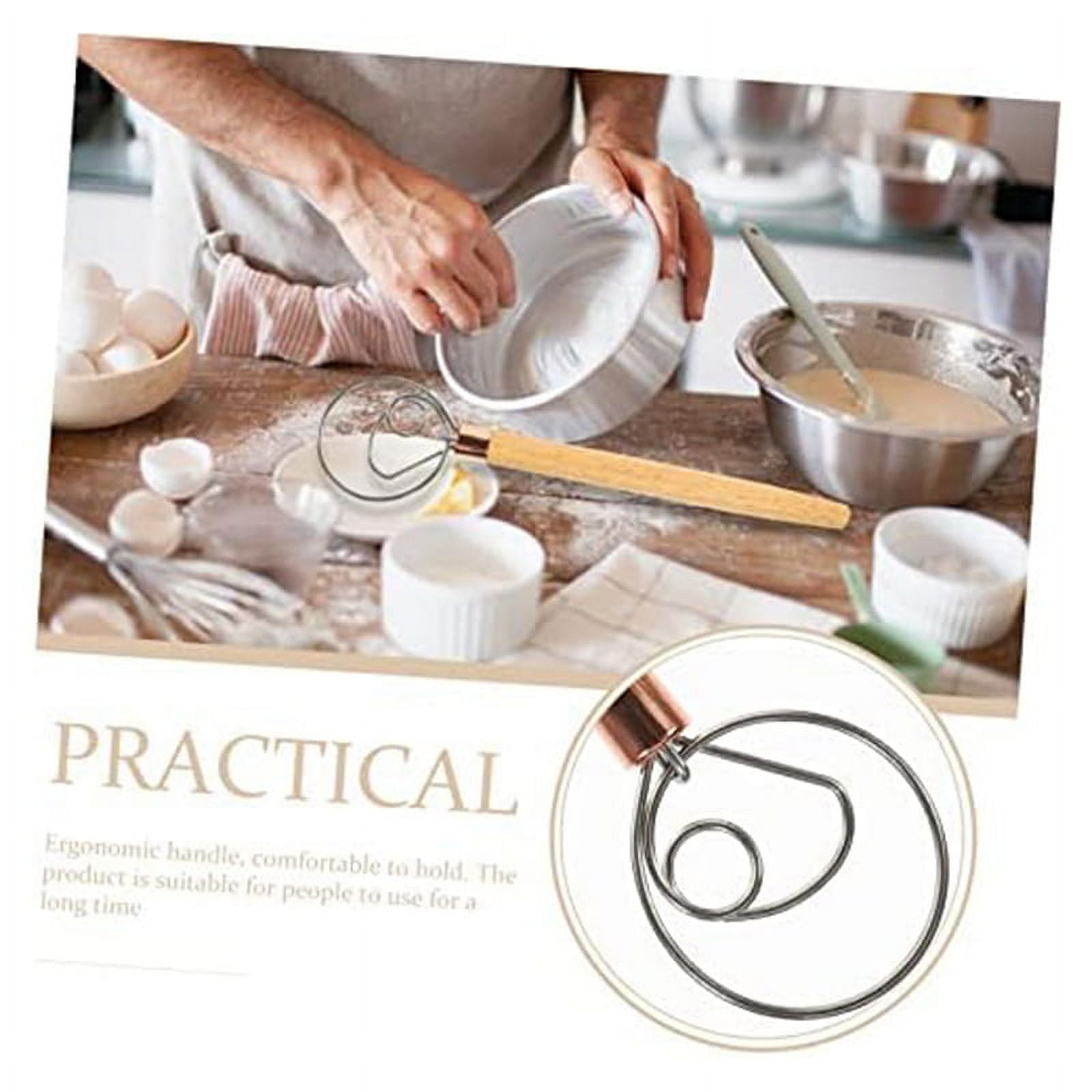 Flour Coil Wire Whisk Cream Egg Beater Dough Hook Egg White Separator ...