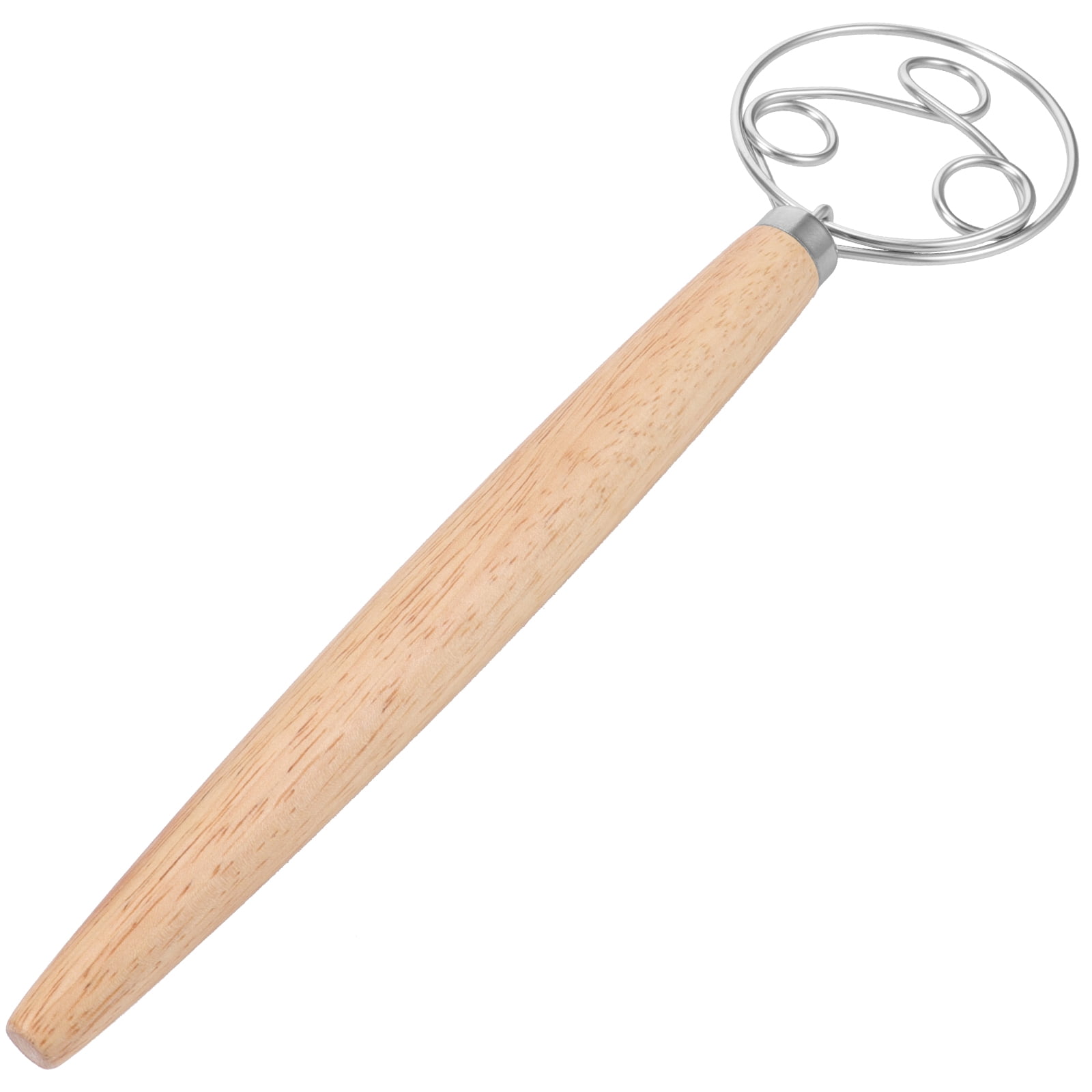 Flour Coil Wood Handle Whisk Pizza Dough Mixer for Bread Cake Pastry ...