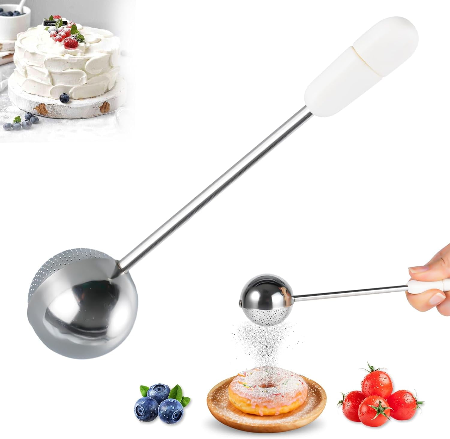 Flour Duster for Baking, Stainless Steel Flour Shaker Duster, 304 ...