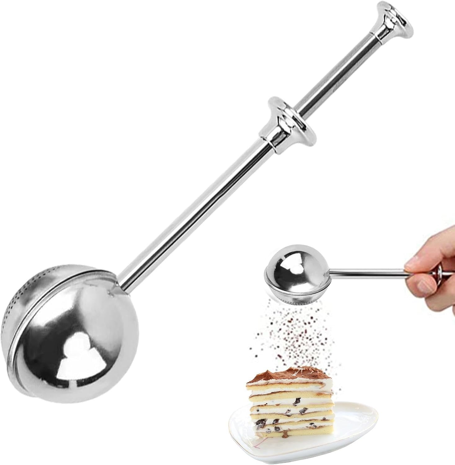 Flour Duster for Baking, Powdered Sugar Shaker Duster Flour Dispenser ...