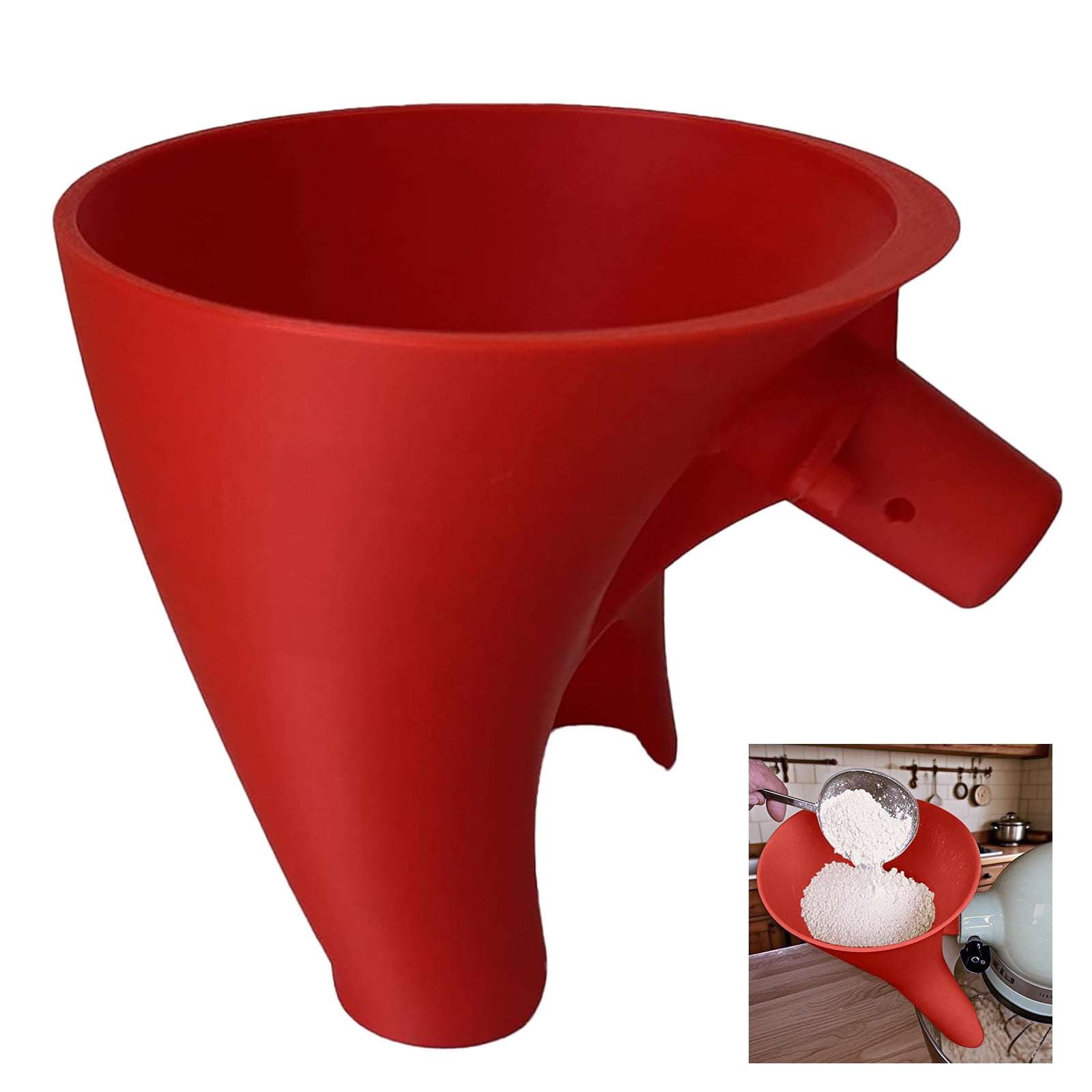 Flour Funnel Attachment For Stand Mixers Enables Effortless Liquid Egg ...