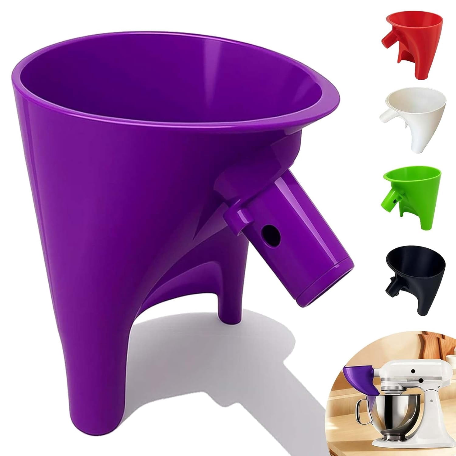 Flour Funnel for Kitchen Aid Mixer,2026 New Easy Pour No-Mess ...