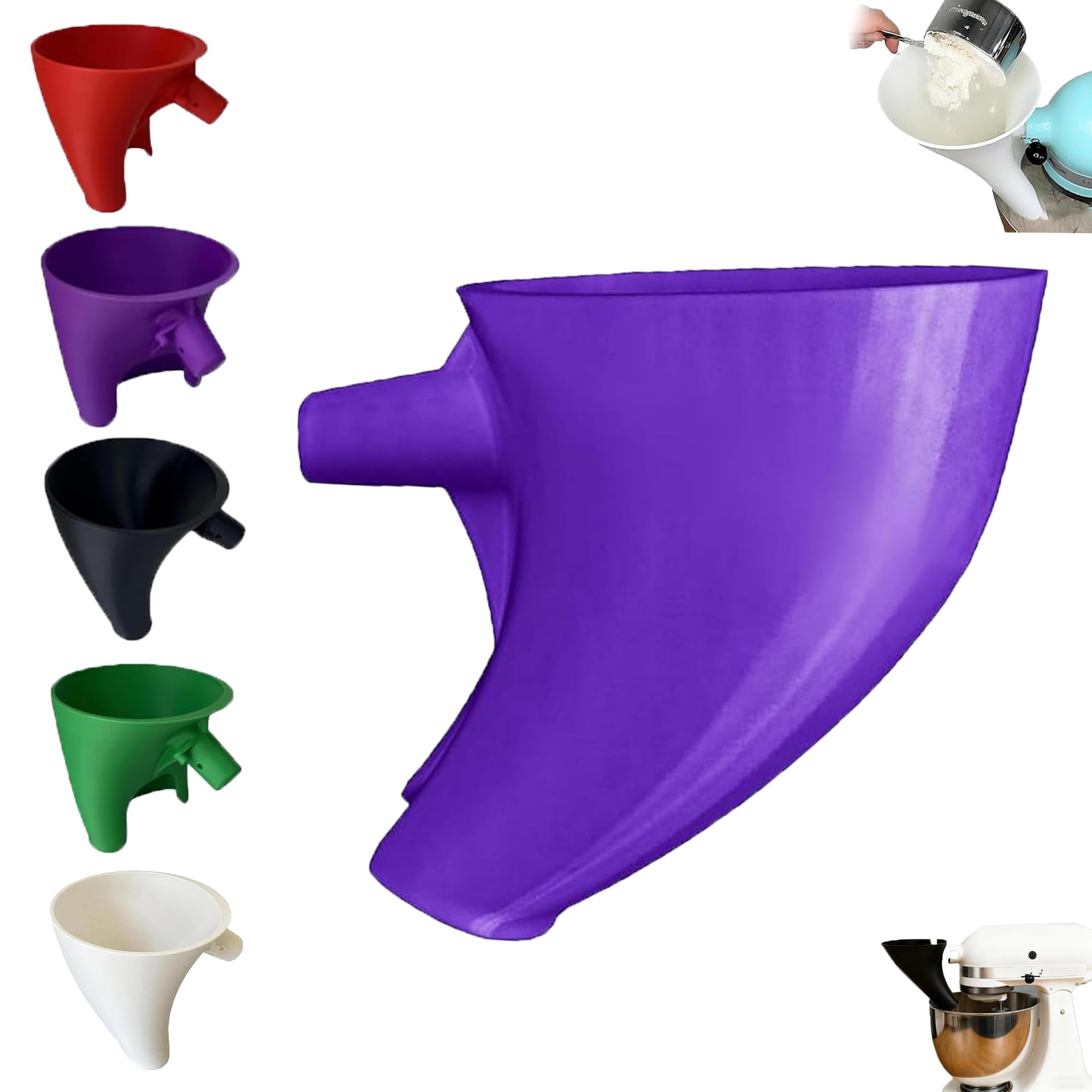 Flour Funnel for Kitchen Aid Mixer,Flour Funnel- Stand Mixer Attachment ...