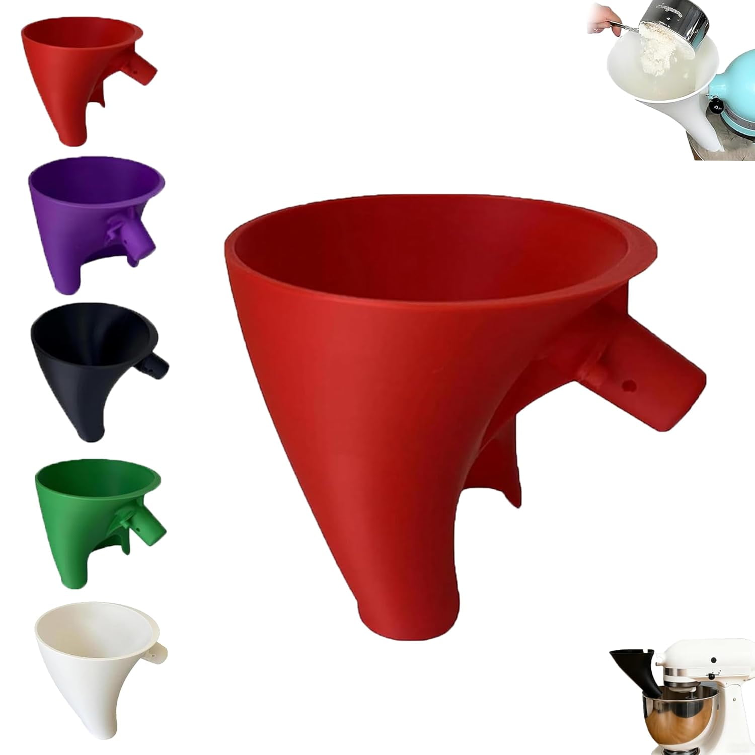 Flour Funnel for Kitchen Aid Mixer Attachment, Mess-Free Flour Funnel ...