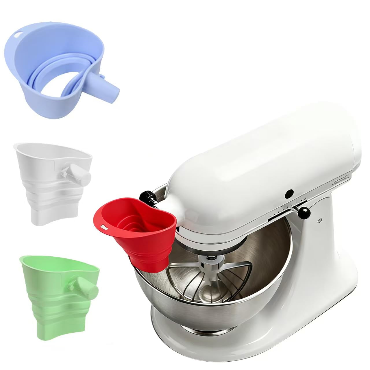 Flour Funnel for Kitchen aid Mixer, Multi-Task Silicone Attachment ...