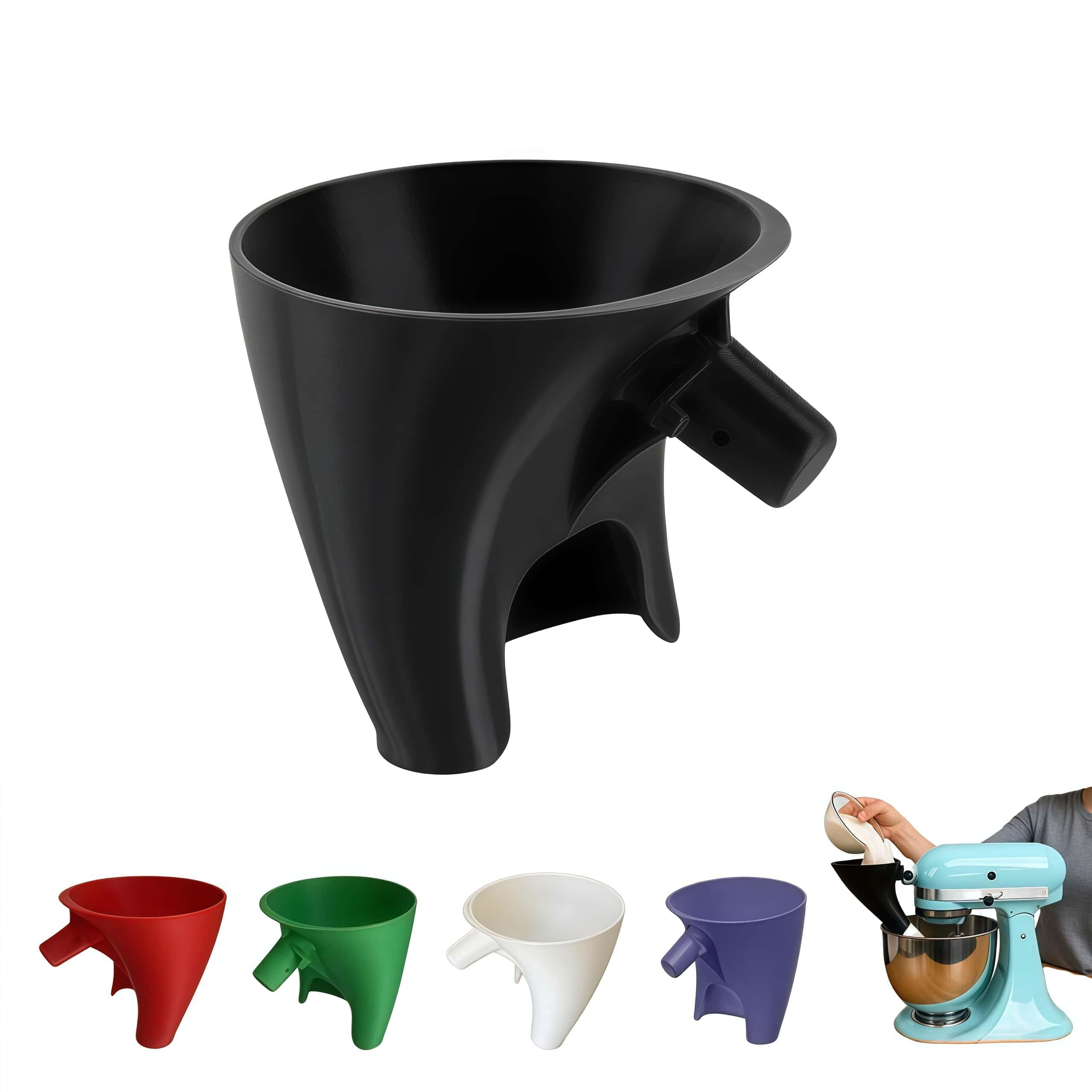 Flour Funnel for KitchenAid Mixer 5 Qt, Anti-Splash Attachment for Tilt ...