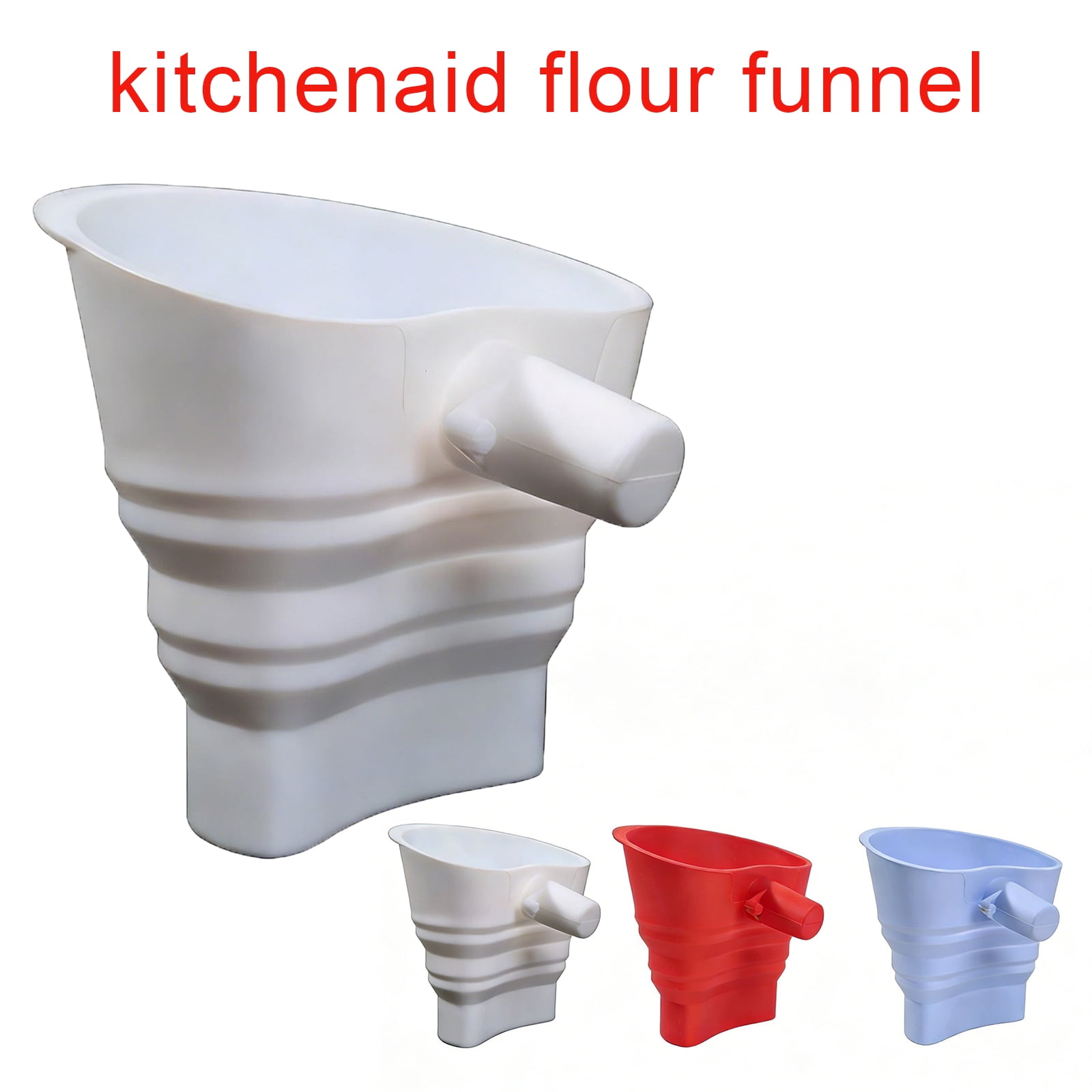 Flour Funnel for Kitchenaid Mixer,Collapsible Silicone Flour Funnel ...