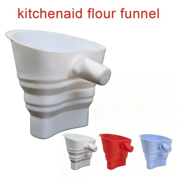 Flour Funnel for Kitchenaid Mixer,Collapsible Silicone Flour Funnel ...