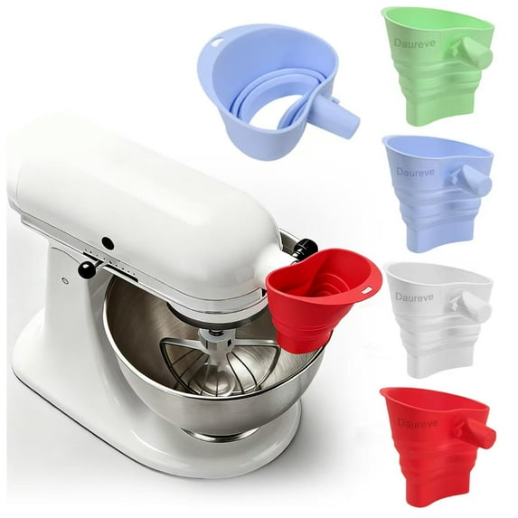Flour Funnel for Kitchen Aid Mixer,Silicone Foldable， Mess Free Guided ...