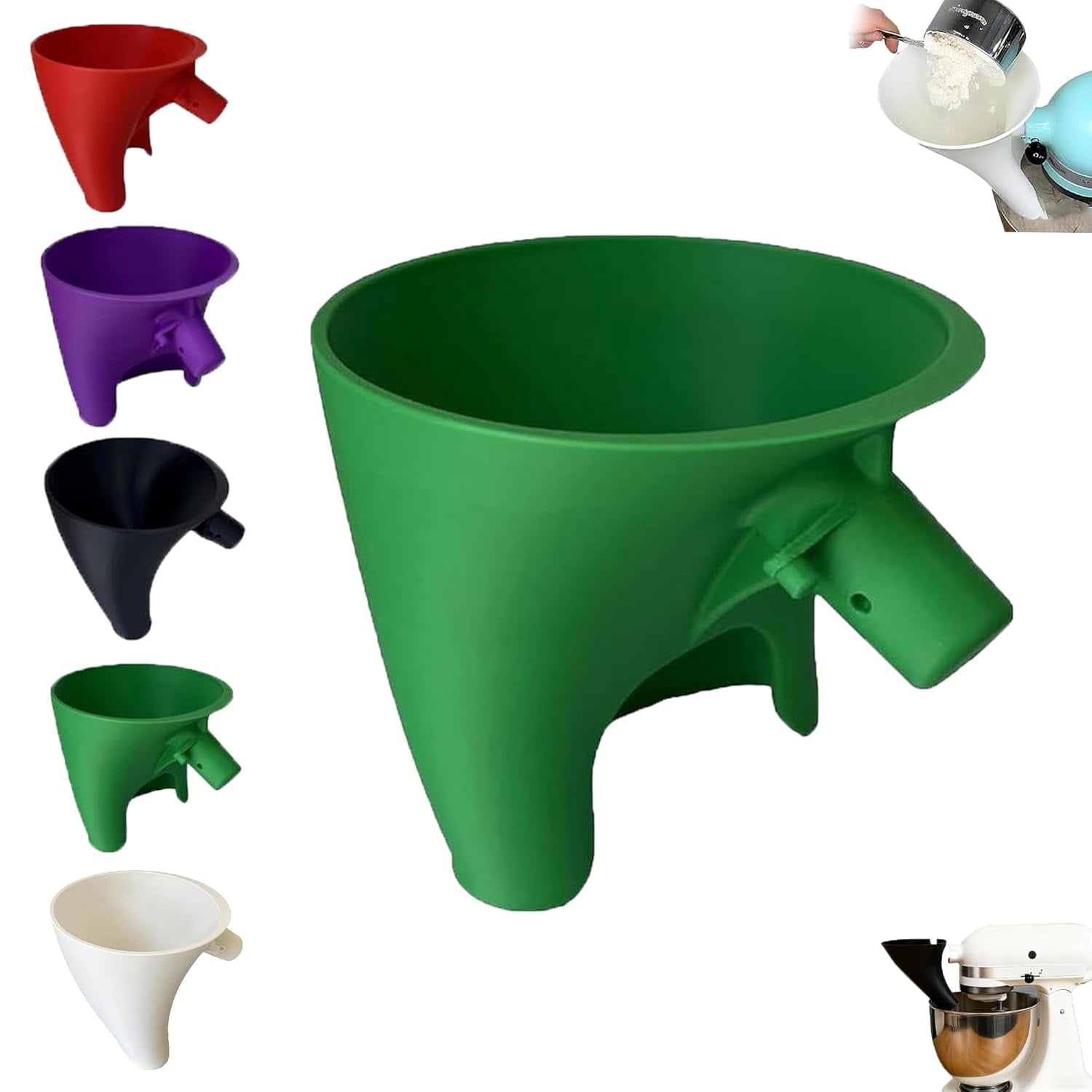 Flour Funnel for Kitchen Aid Mixer, Stand Mixer Attachment, Mess Free ...