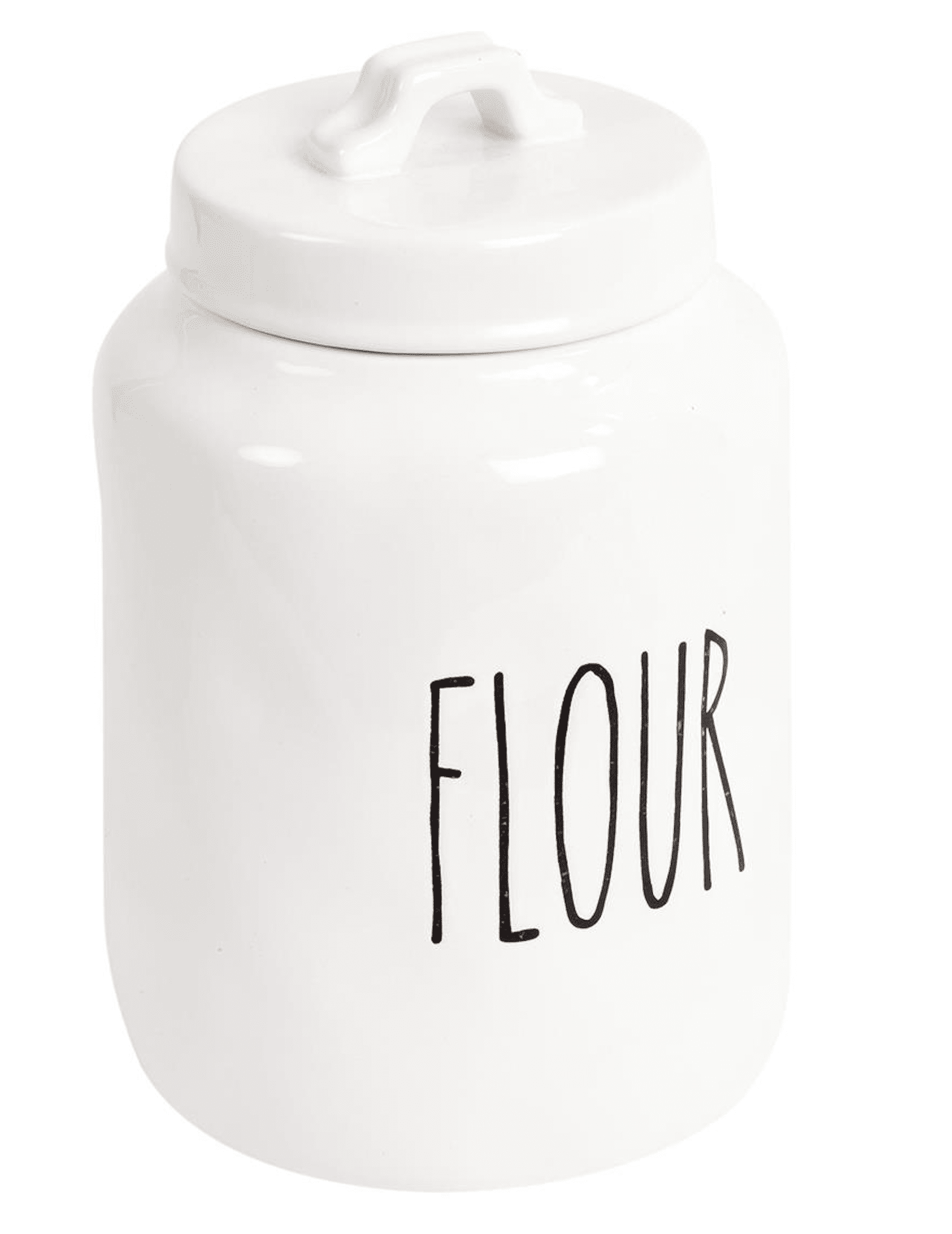 Flour Jar White Ceramic Large Capacity Container With Lid Cooking ...