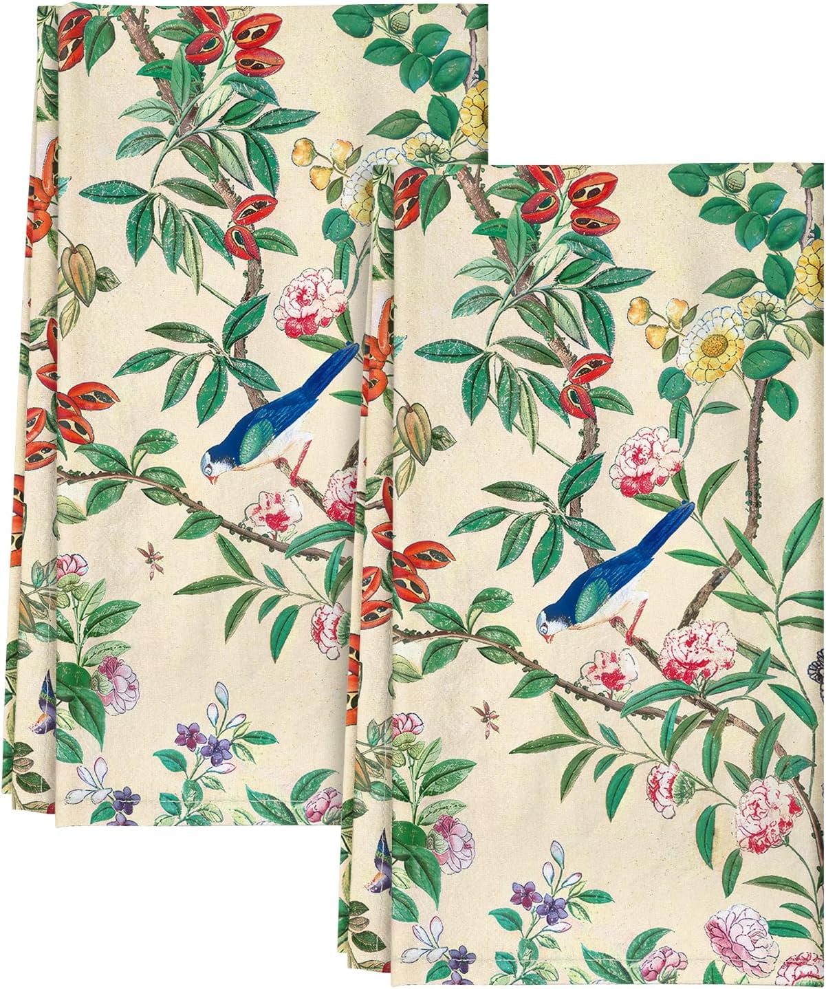 Flour Sack Kitchen Towels - Set of 2 Spring Dish Towels with Hanging ...