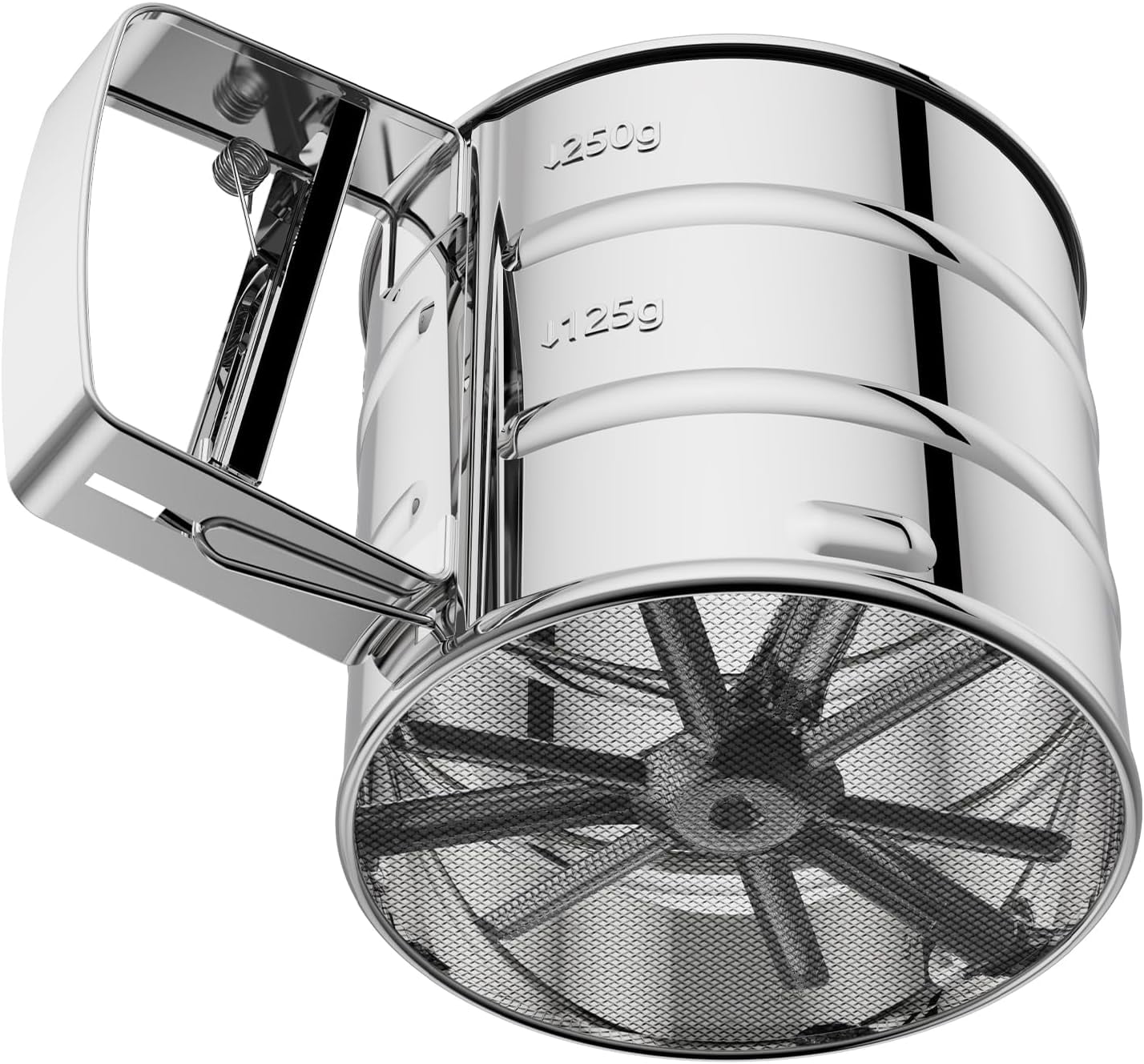 Flour Sifter 3 Cup for Baking, Crank Sifter with Professional Fine Mesh ...