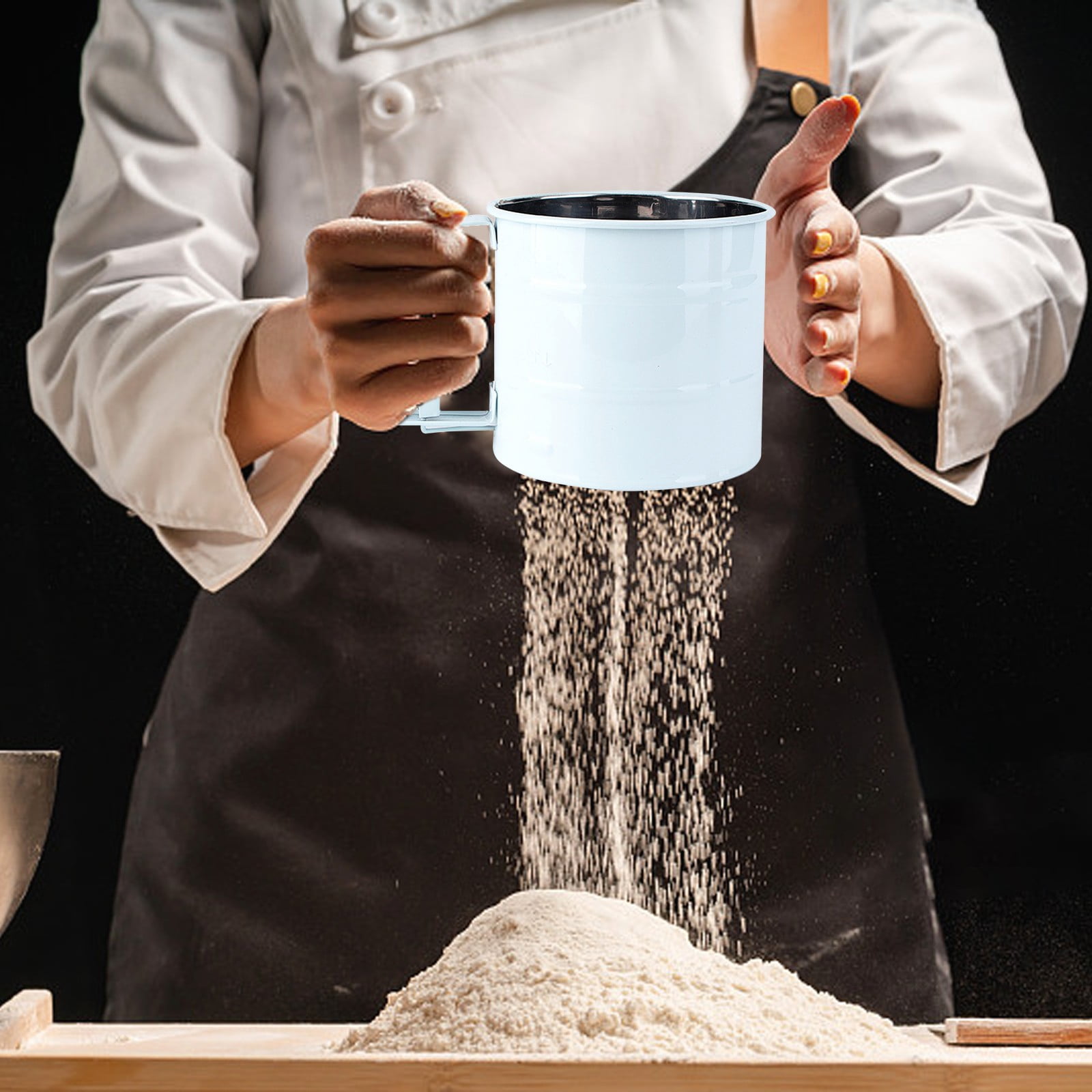 Flour Sifter for Baking, 304 Stainless Steel Handheld Flour Sieve ...