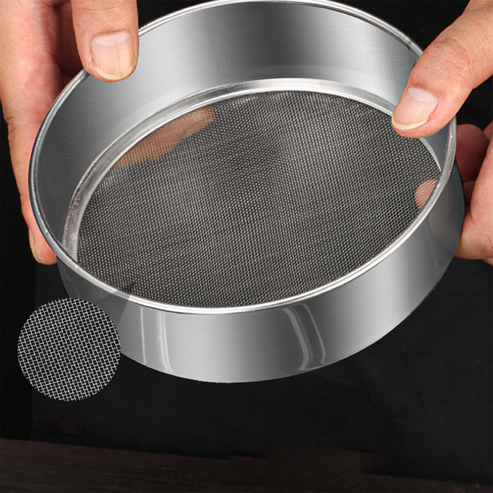 Flour Sifter,Stainless Steel Fine Mesh Strainers Flour Sieve, 5.5*1.6 ...