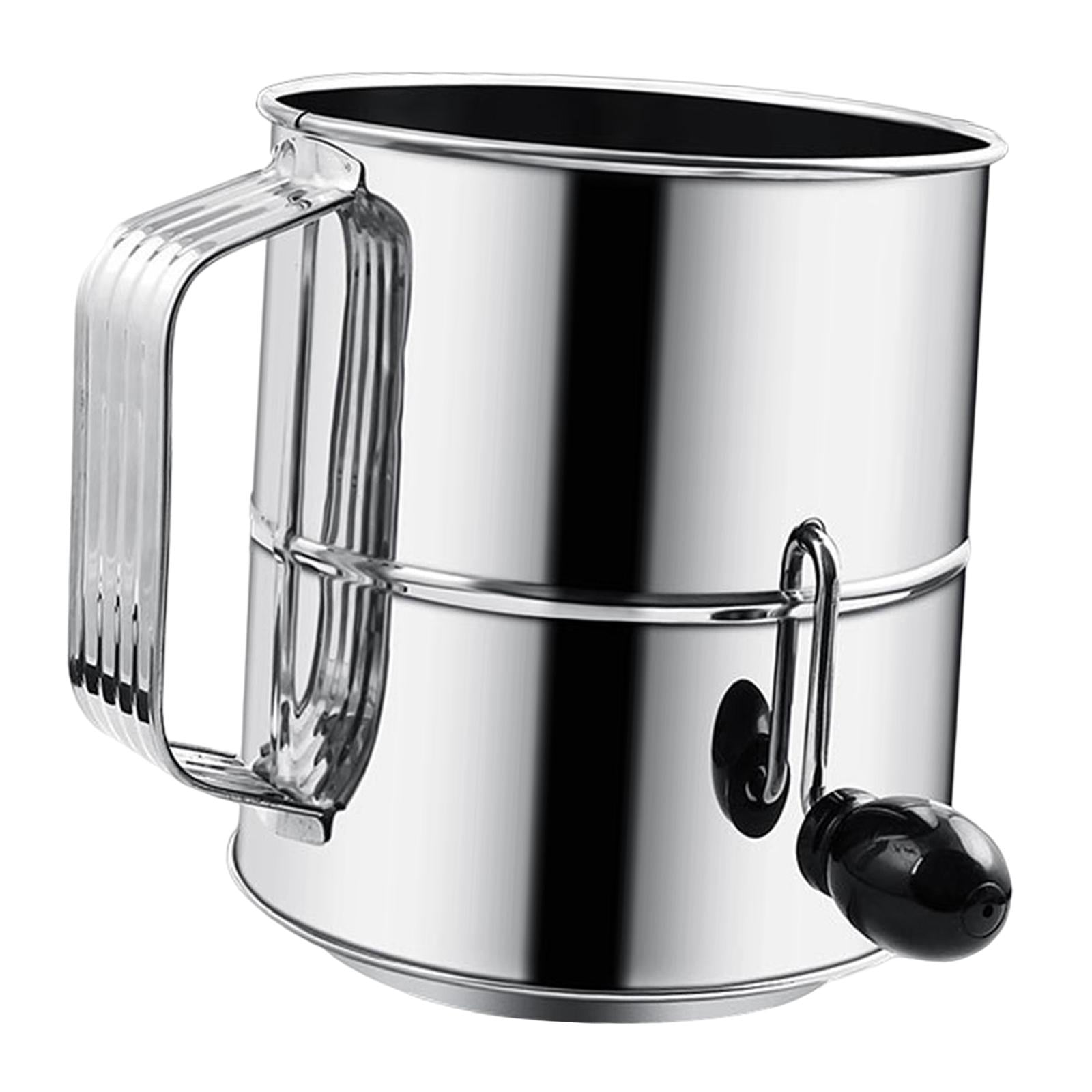 Flour Sifter.Stainless Steel Rotary Hand Crank, Baking Sugar Sifter ...