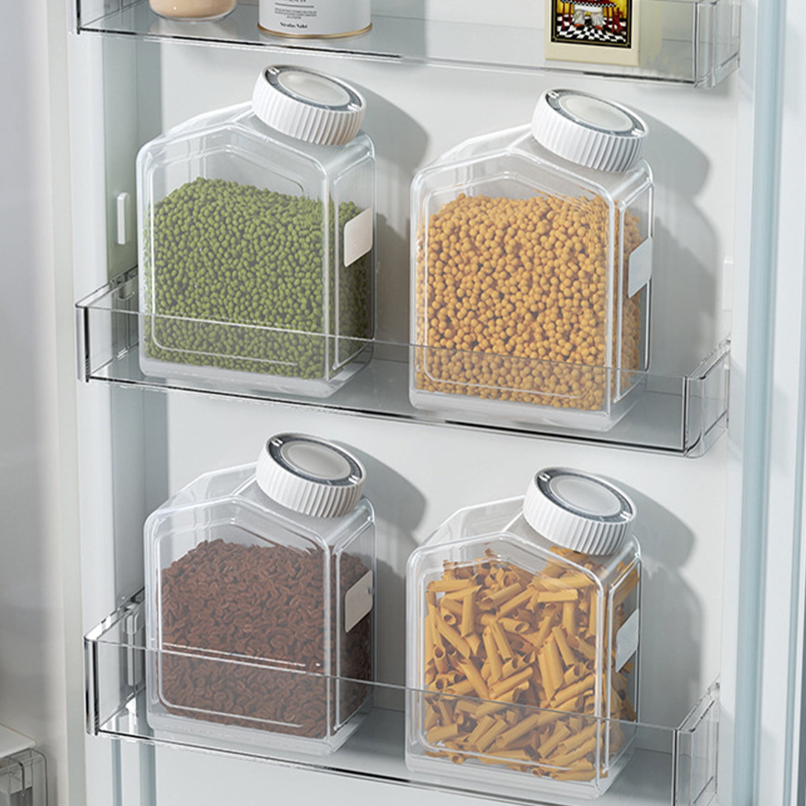 Flour Storage Container Clear Rice Dispenser Airtight Rice Storage Bin ...