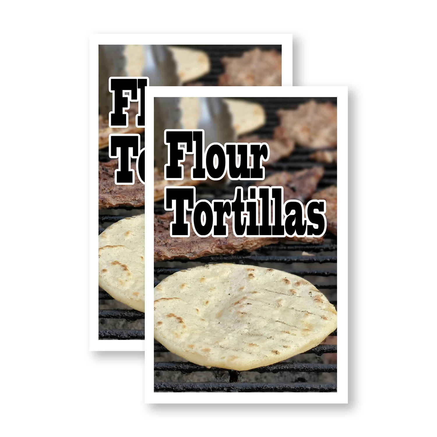 Flour Tortillas (2-Pack) 24 Inch x 36 Inch Vinyl Decals | Sign Insert ...