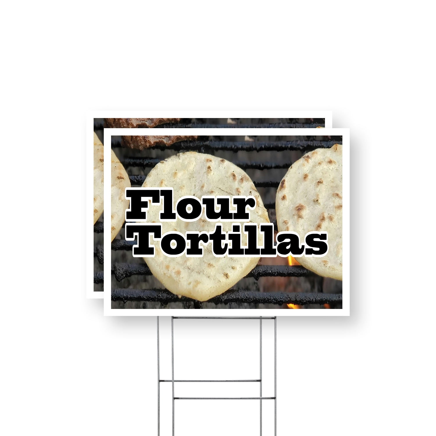 Flour Tortillas Yard Sign 2 Pack of 12 Inch x 16 Inch Double Sided ...