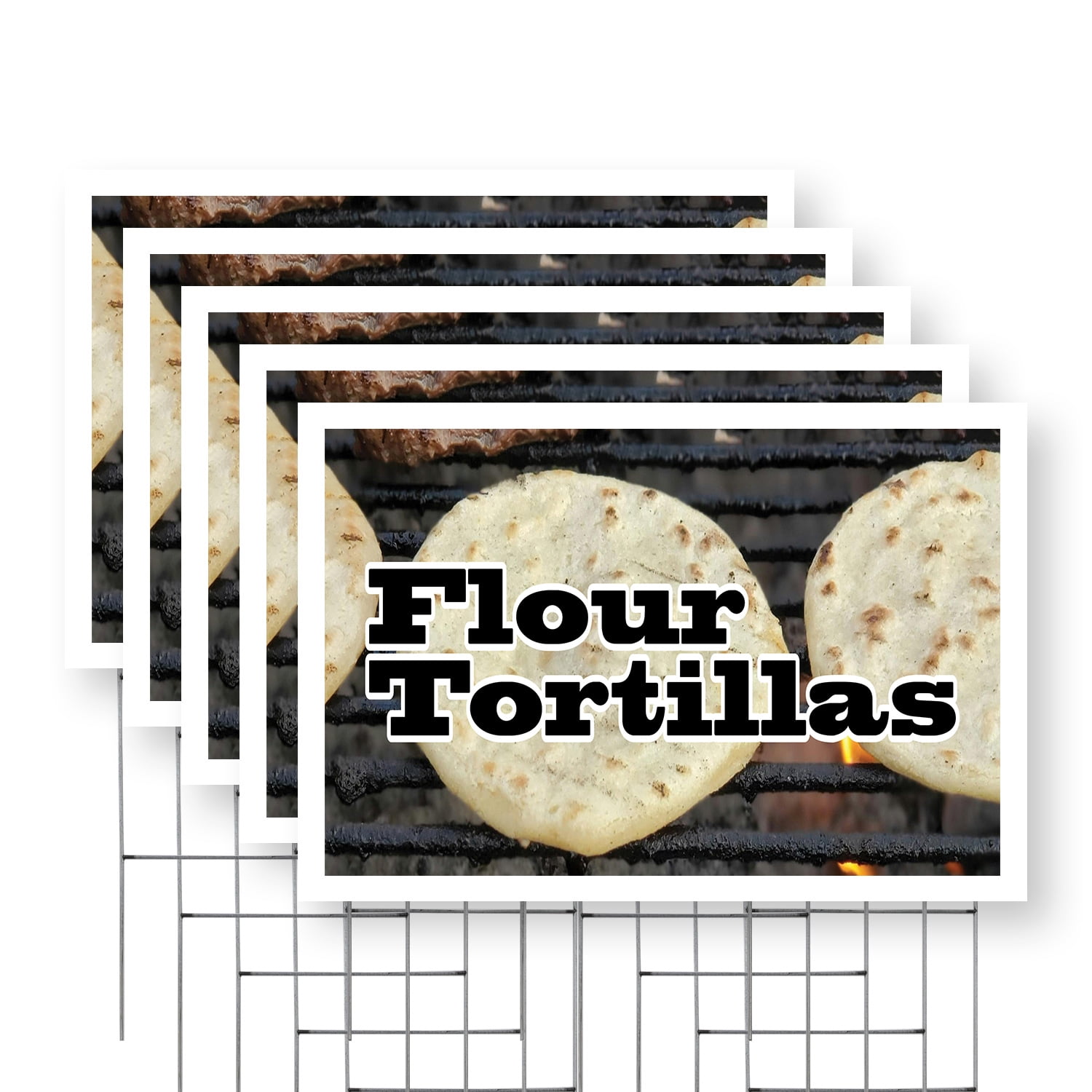 Flour Tortillas Yard Sign 5 Pack of 24 Inch x 36 Inch Double Sided ...