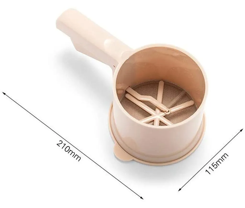 Flour sieve stainless steel one-hand powdered sugar sieve kitchen sieve ...