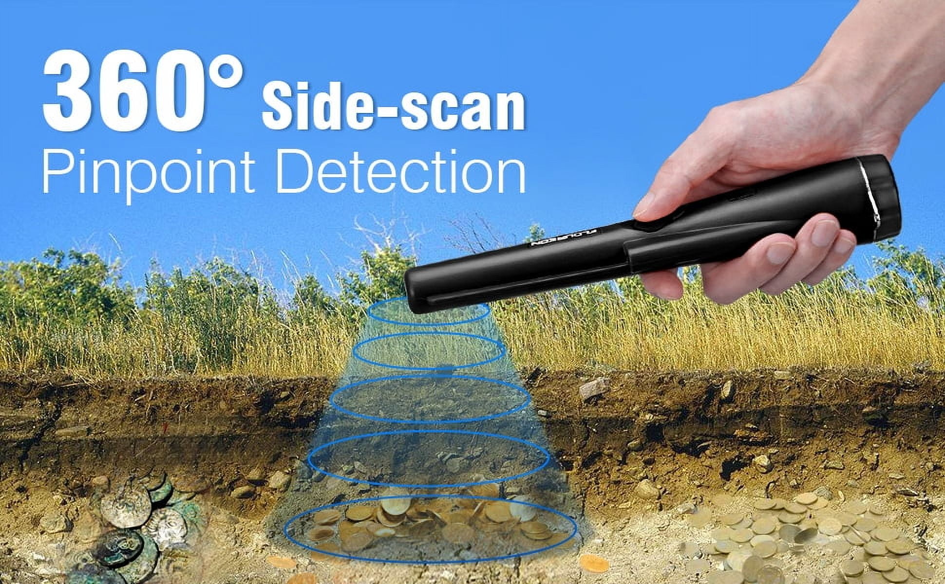 Floureon Black Metal Detector Pinpointer Waterproof Handheld with ...