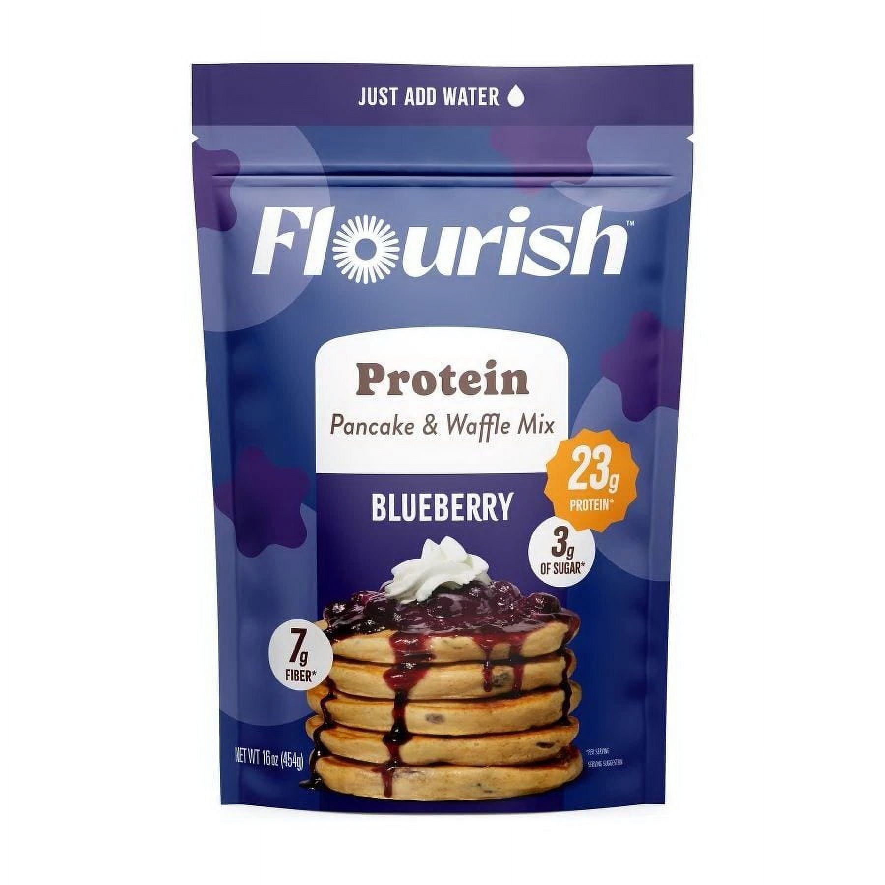 Flourish Blueberry Protein Pancake Mix 16 oz. - Walmart.com