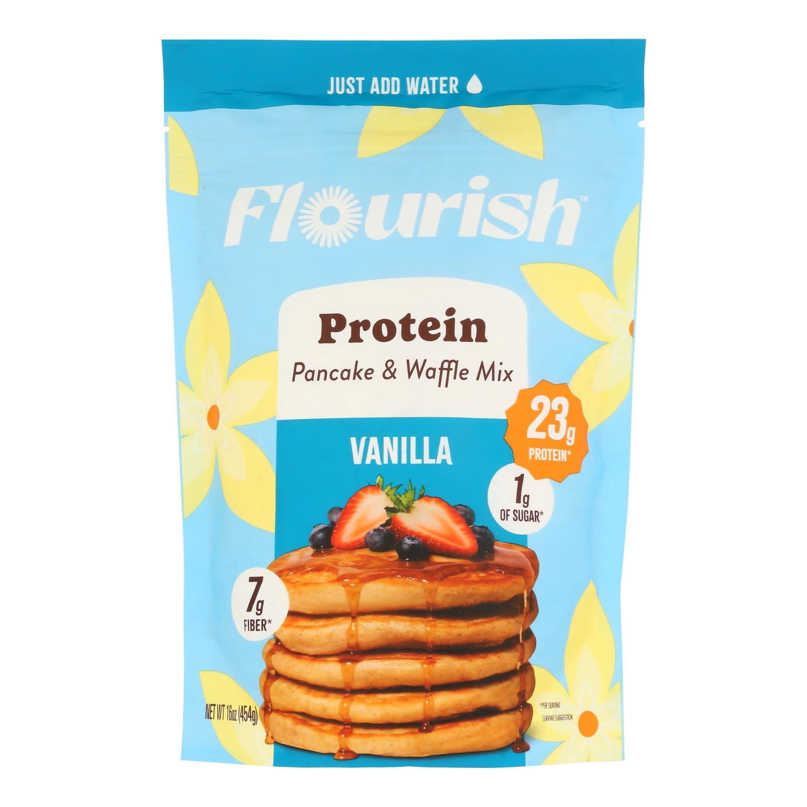 Flourish Protein Pancake and Waffle Mix Vanilla 16 Oz Case of 8 ...