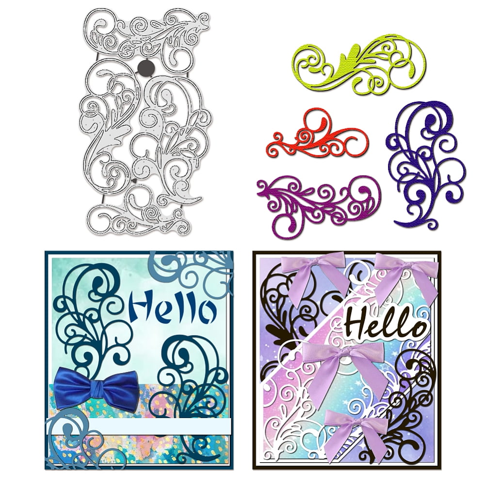 Flourish Swirl Cutting Dies for Scrapbooking Plant Theme Pattern ...