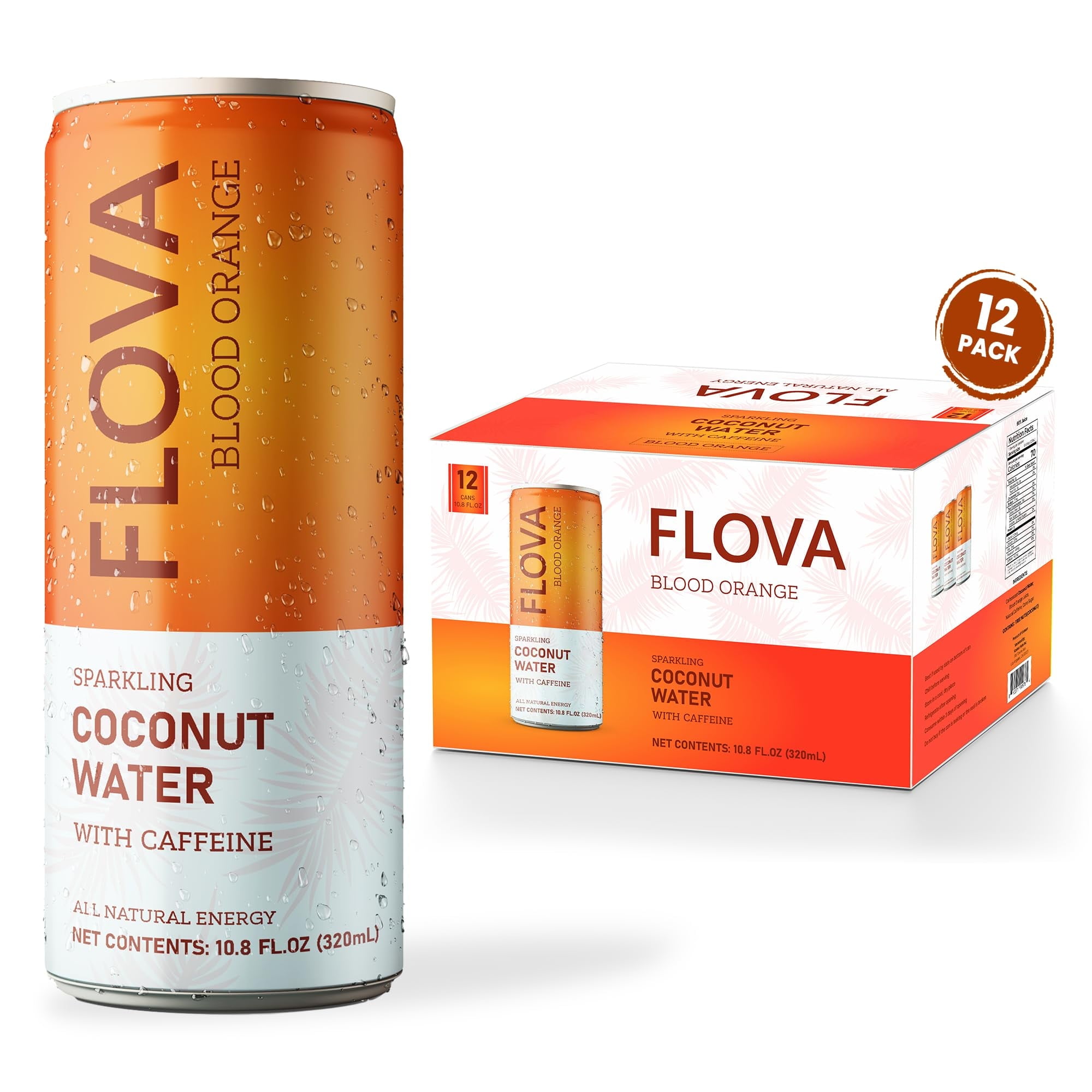 Flova Blood Orange Energy Drink, All Natural, Electrolytes and Minerals ...