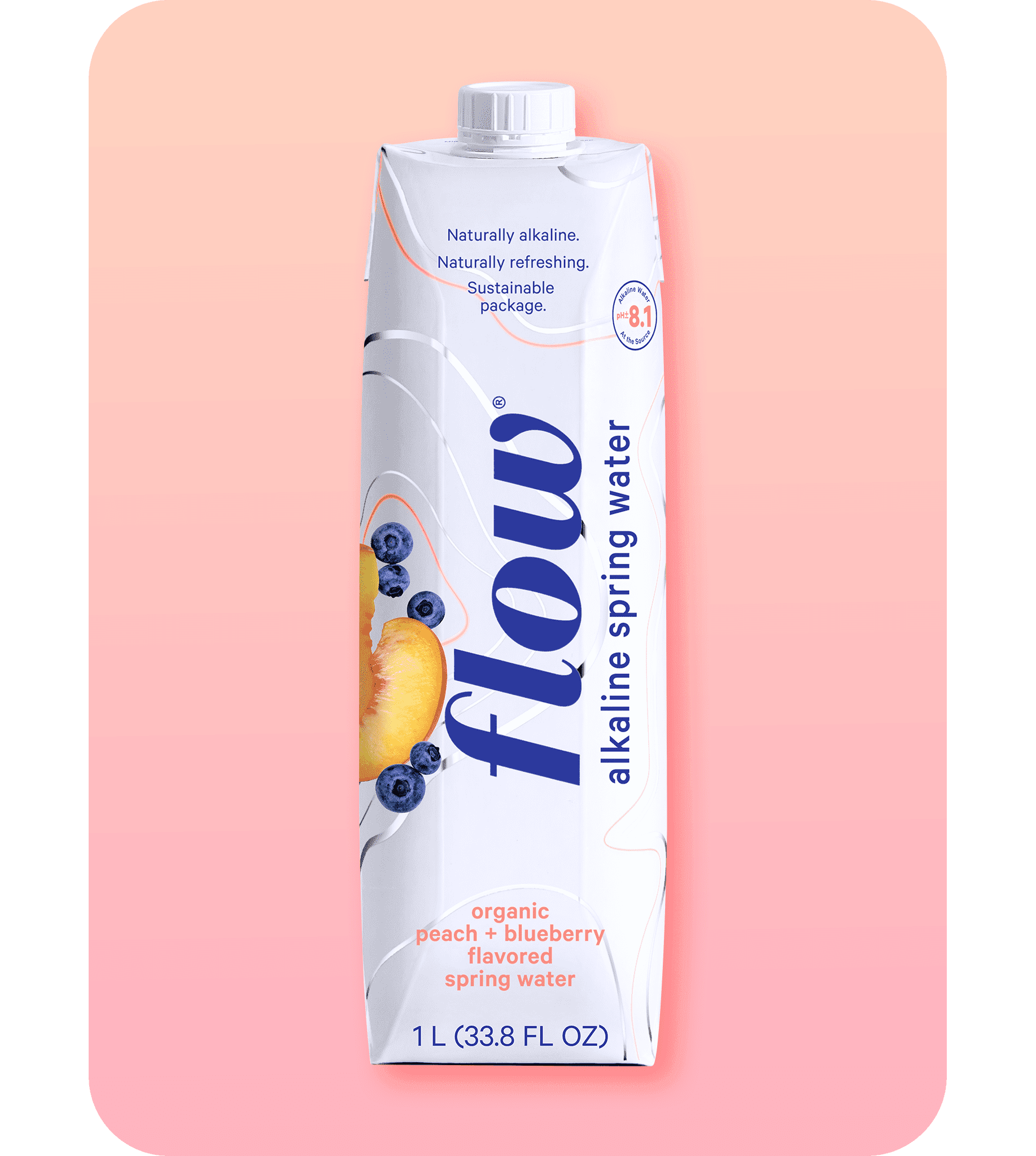 Flow Alkaline Spring Water - Peach and Blueberry Flavored Naturally ...