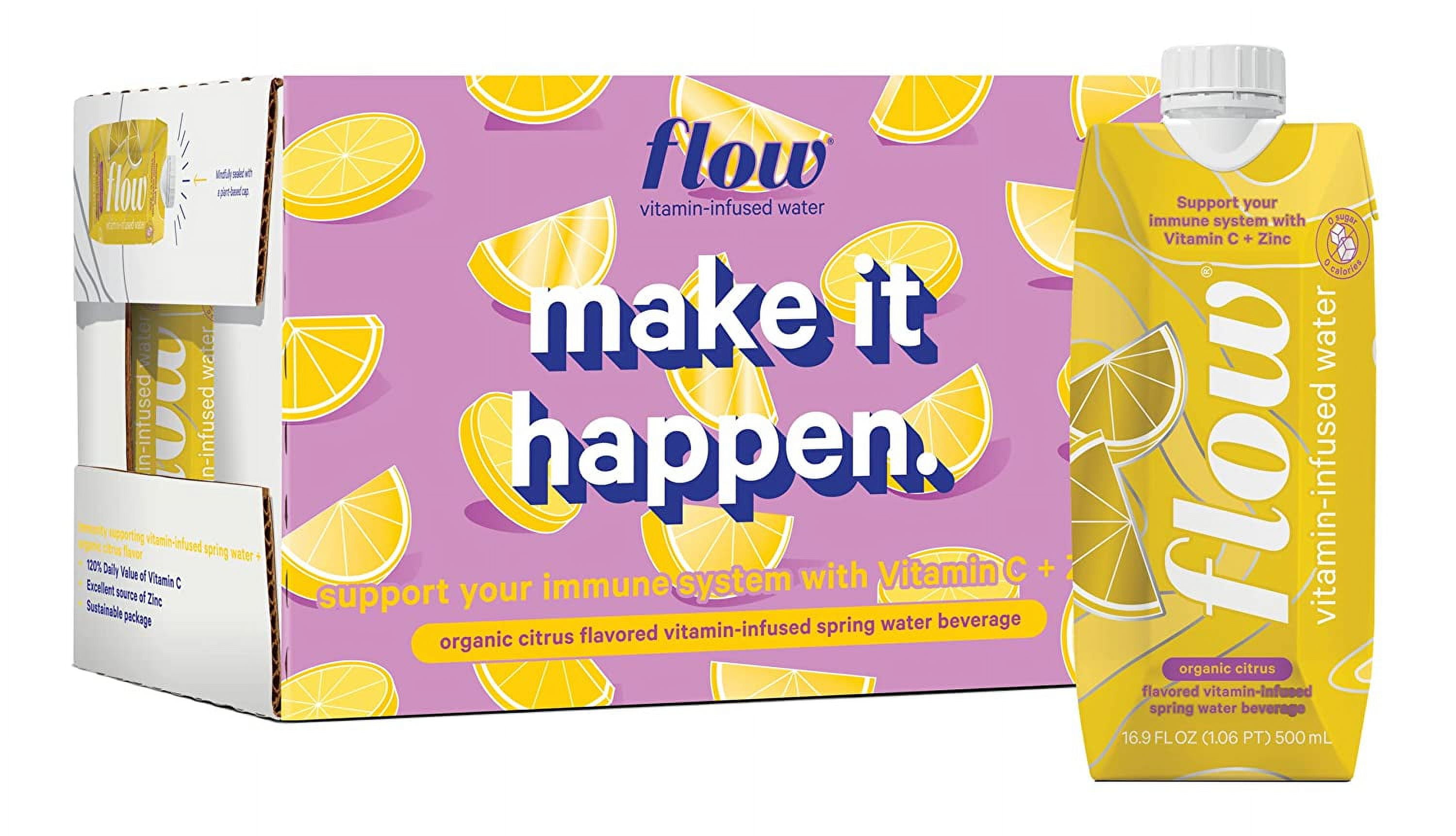 Flow Alkaline Spring Water - Vitamin Infused Organic Citrus 100% ...