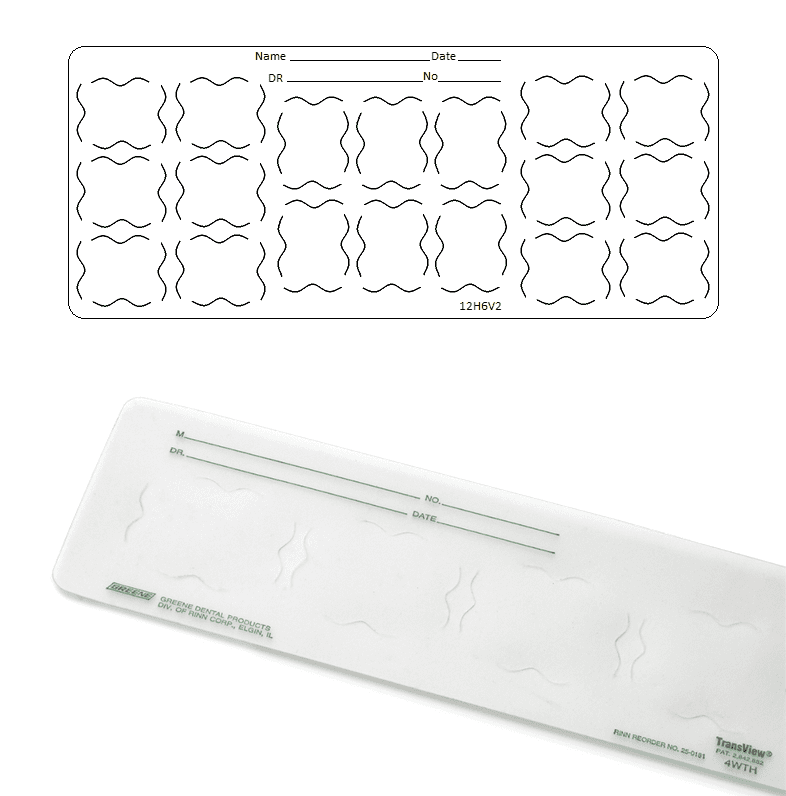 Flow Dental Film Mount Size 18 12H/6V Grip Right Notched Plastic Mounts ...