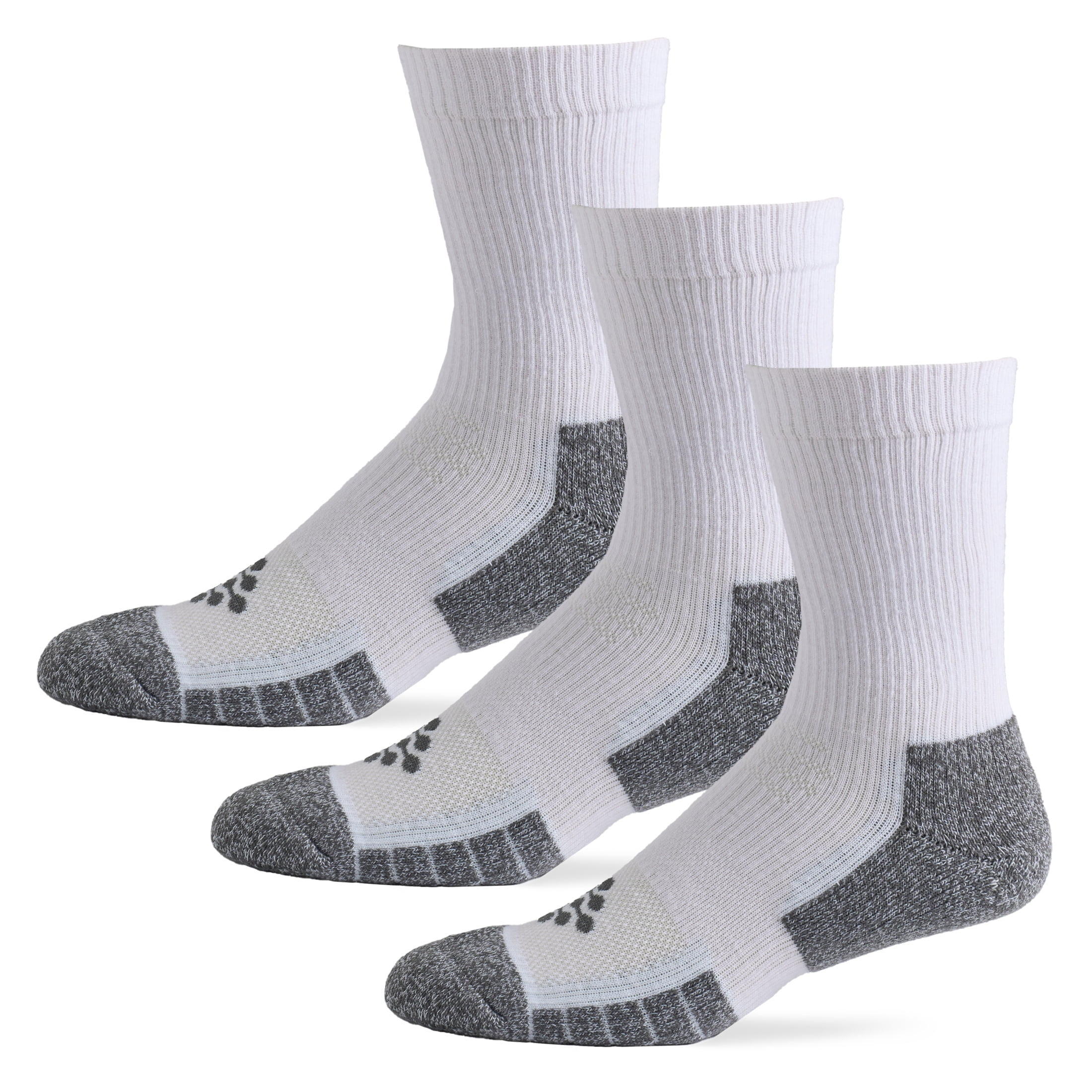 TRUEENERGY Flow High Impact Cushion Crew Sock, Men's Size 10-14.5, 3 ...