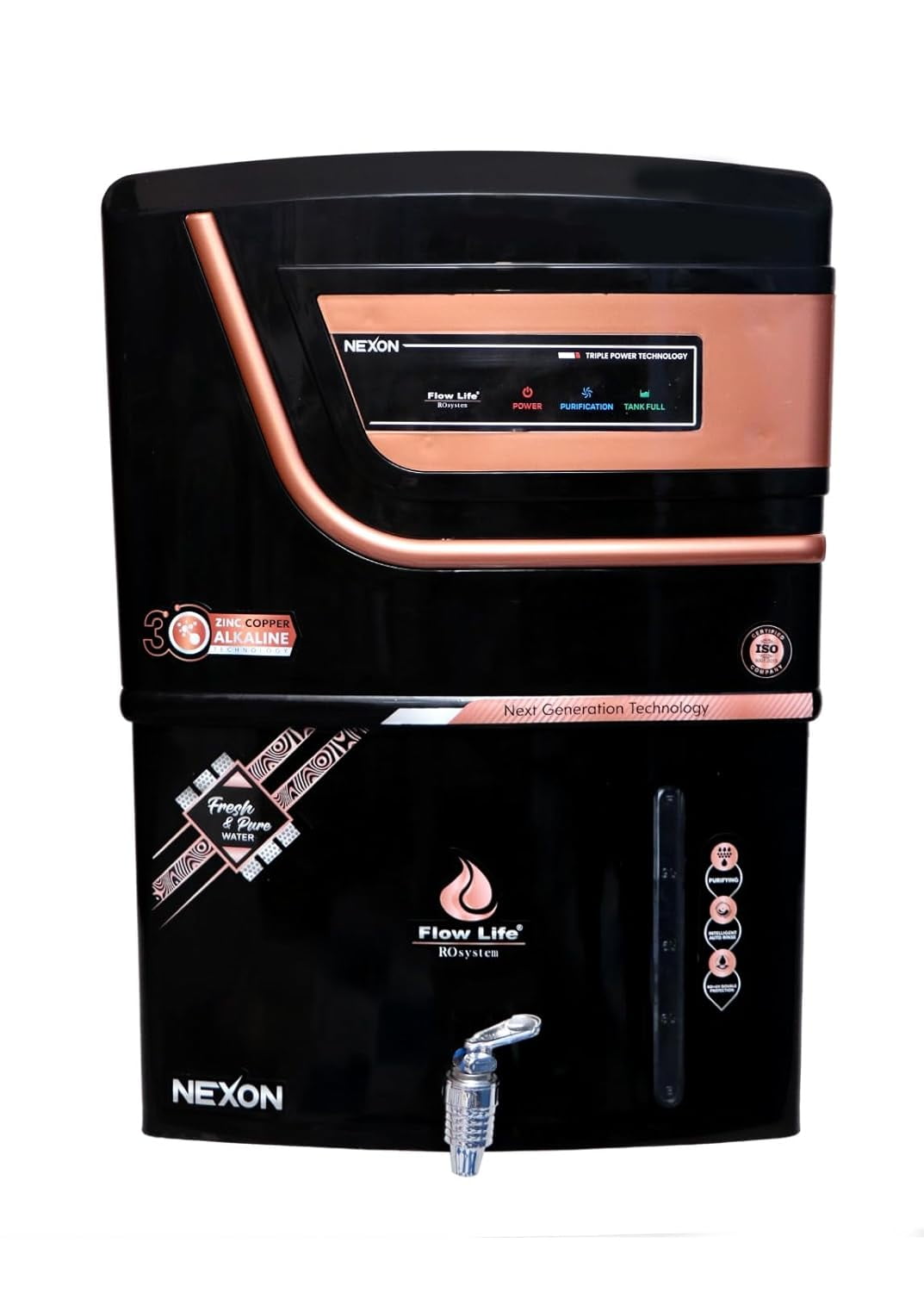 Flow Life RO System Nexon Copper RO Water Purifier with Smart LED ...