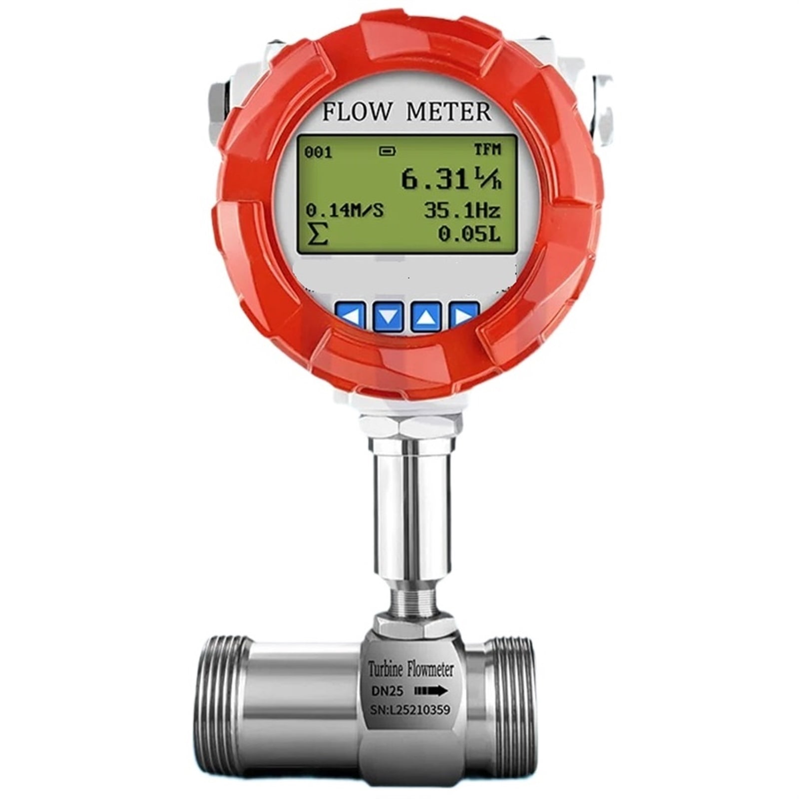 Flow Measuring Instruments Liquid Gasoline Milk Alcohol Pulse 4-20mA Turbine Water Flow Meter ...
