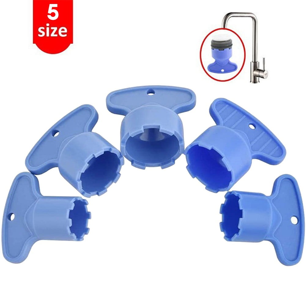 Flow Regulator Tap Aerator Wrench Set, Pack Of 5 Blue Plastic Keys for ...