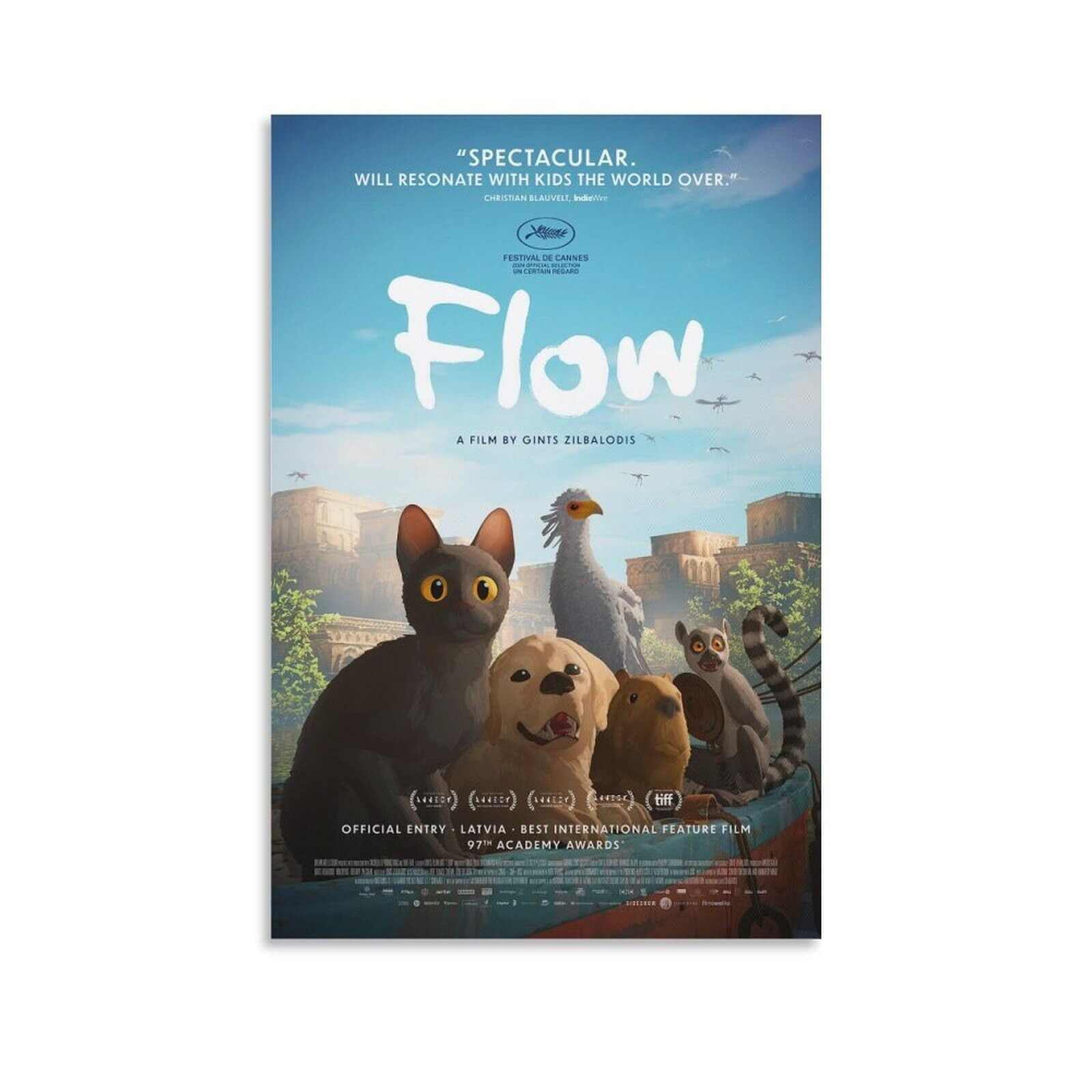 Flow - Vintage Blockbuster Movie Poster 2025 New Movie Poster Canvas ...