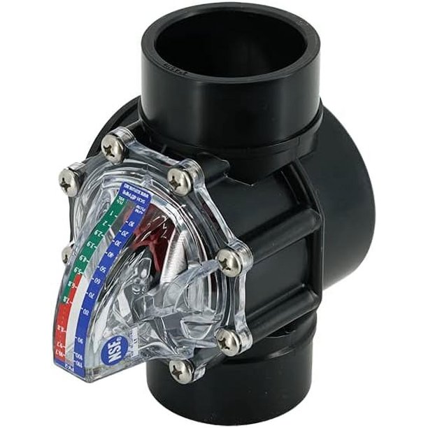 FlowVis FV-2 Flow Meter with Check Valve and Velocity Scale for 2 ...