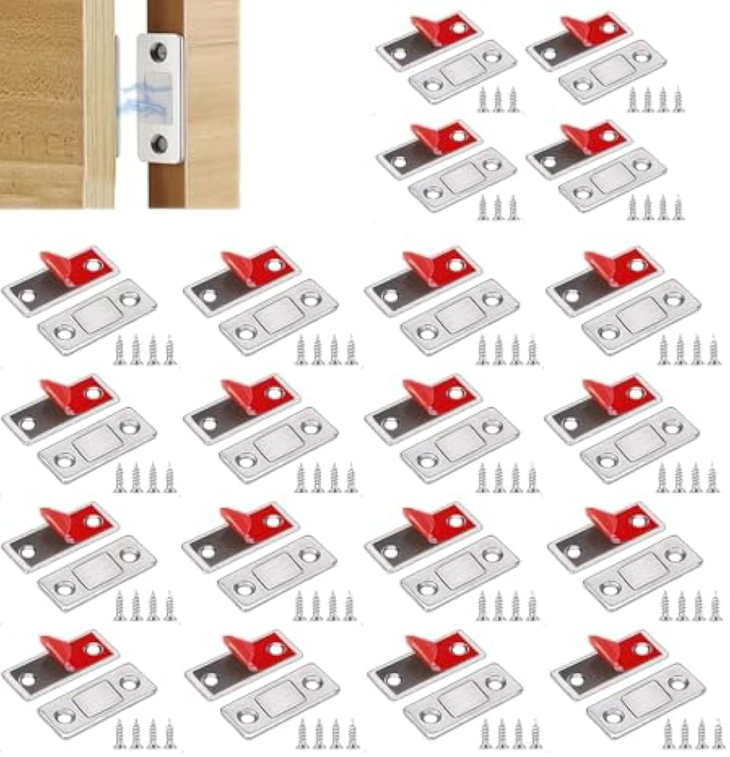 Flowarmth Cabinet Door Magnets, Ultra-Thin Invisible Cabinet Door ...